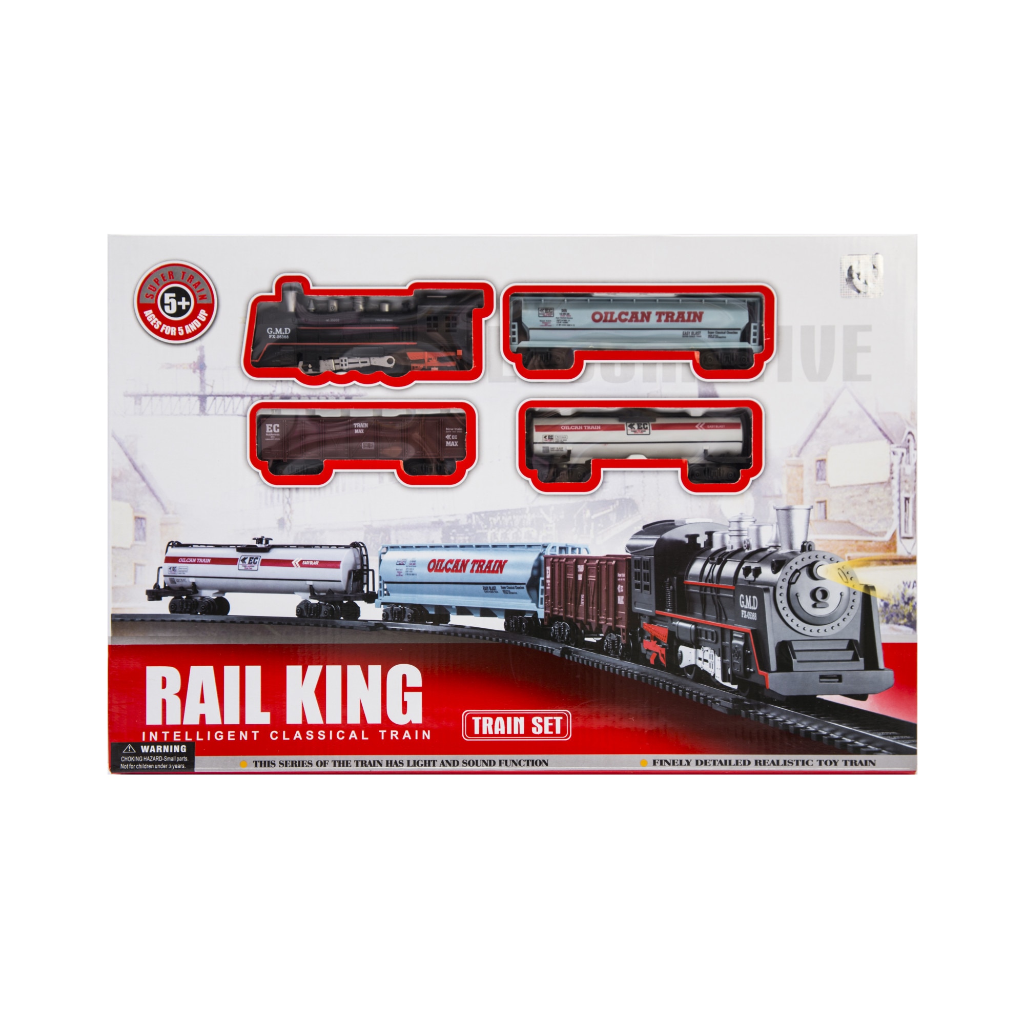 Circuit trenulet electric ISP "Likesmart Rail King", 21 piese, Lumini ...