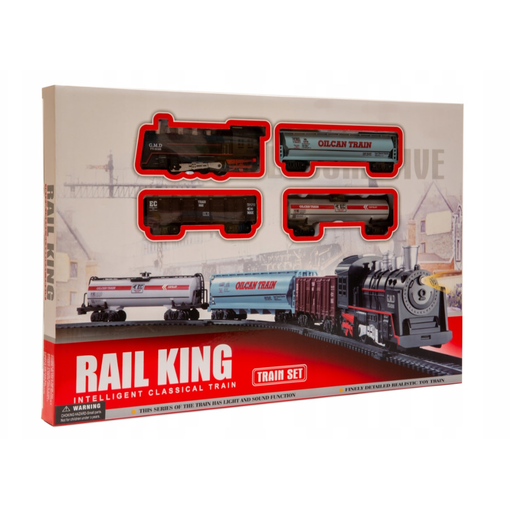 Circuit trenulet electric ISP "Likesmart Rail King", 21 piese, Lumini ...