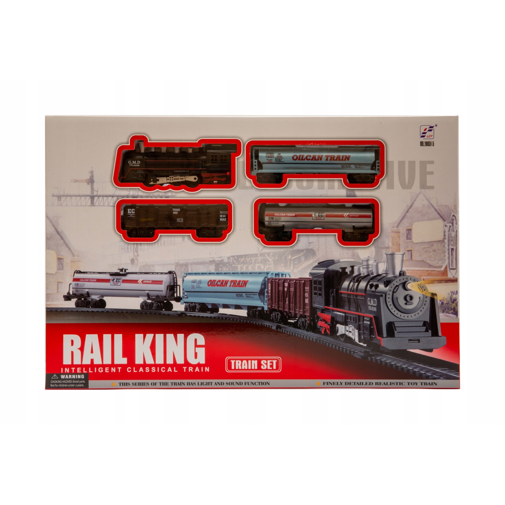 Circuit trenulet electric ISP "Likesmart Rail King", 21 piese, Lumini ...
