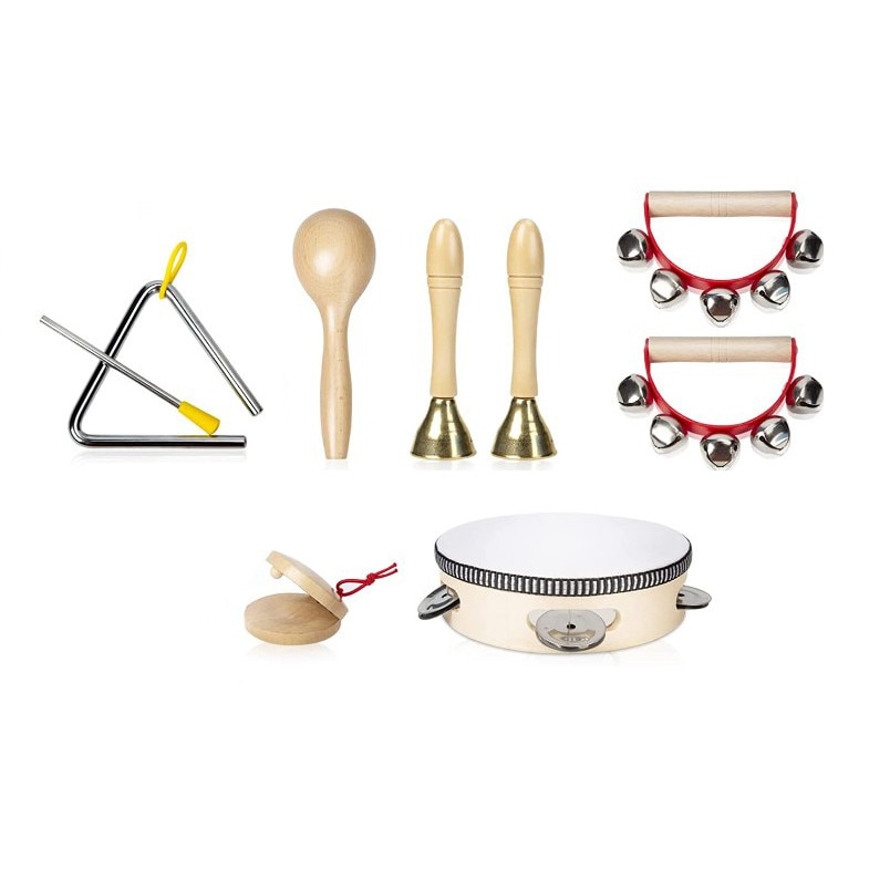 Set de instrumente muzicale pentru copii pentru copii 11, din lemn ...