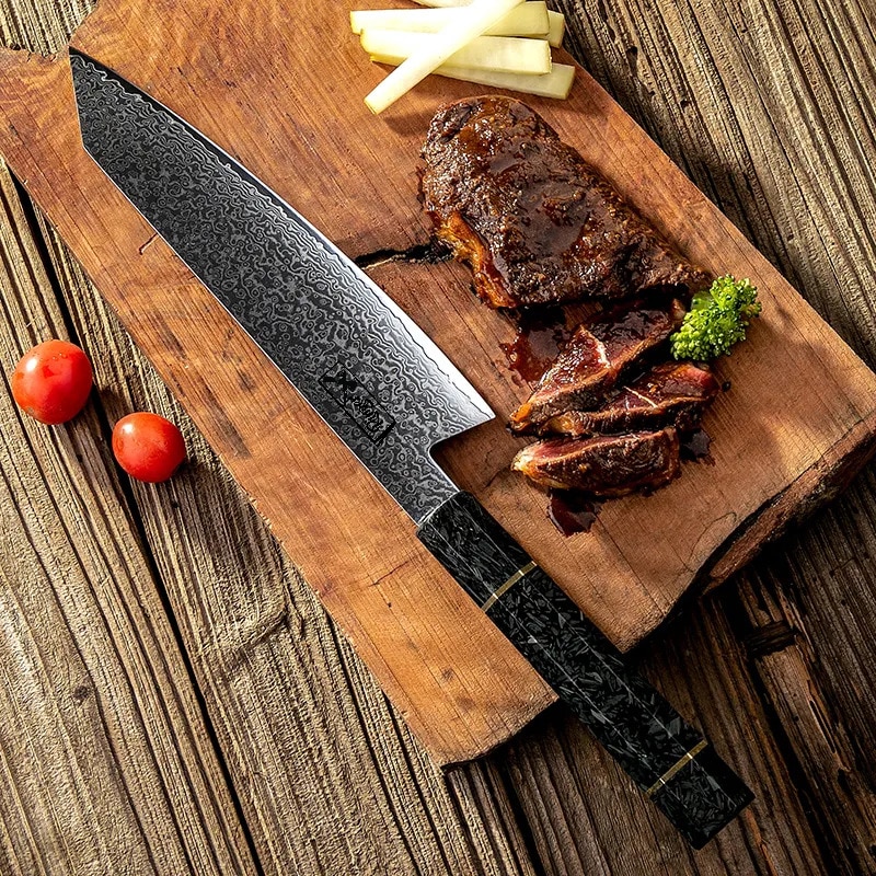 Cutitul bucatarului Kiritsuke Ringer, ultra-premium, otel de damasc, 36 ...