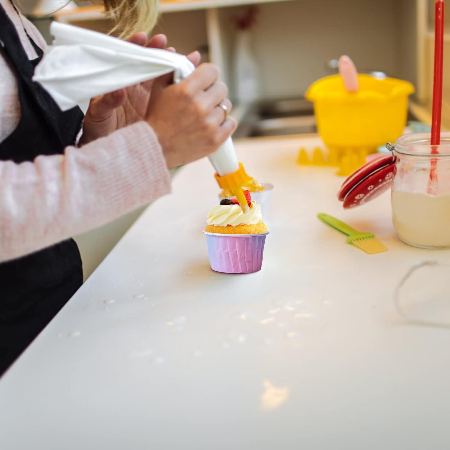 Set 50 forme briose, LLWL, Hartie, Roz/Mov - eMAG.ro