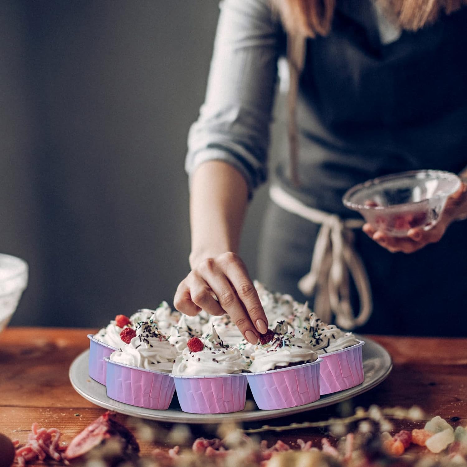 Set 50 forme briose, LLWL, Hartie, Roz/Mov - eMAG.ro