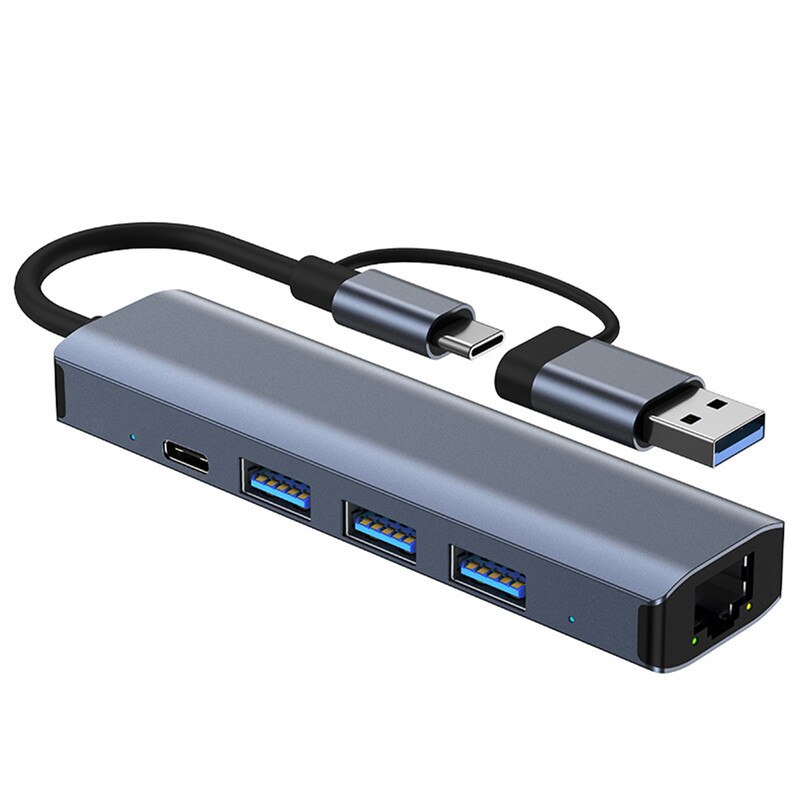 Hub 5n1, CeruleTree, USB-C/USB, Port Internet 1000 Mbps - eMAG.ro