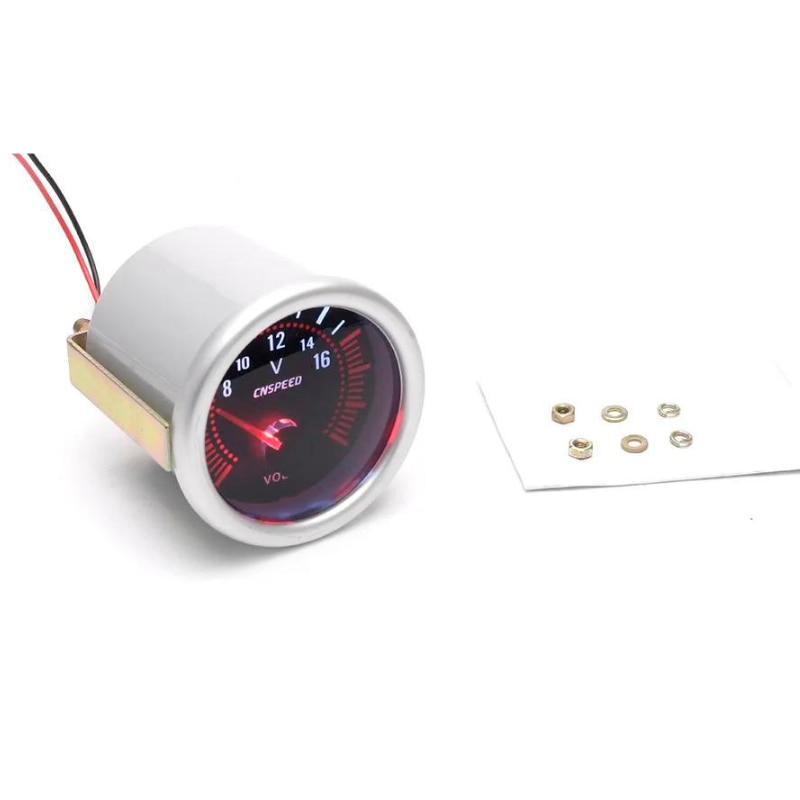 Voltmetru auto universal, 12V, cu LED, 57x51x45mm - eMAG.ro