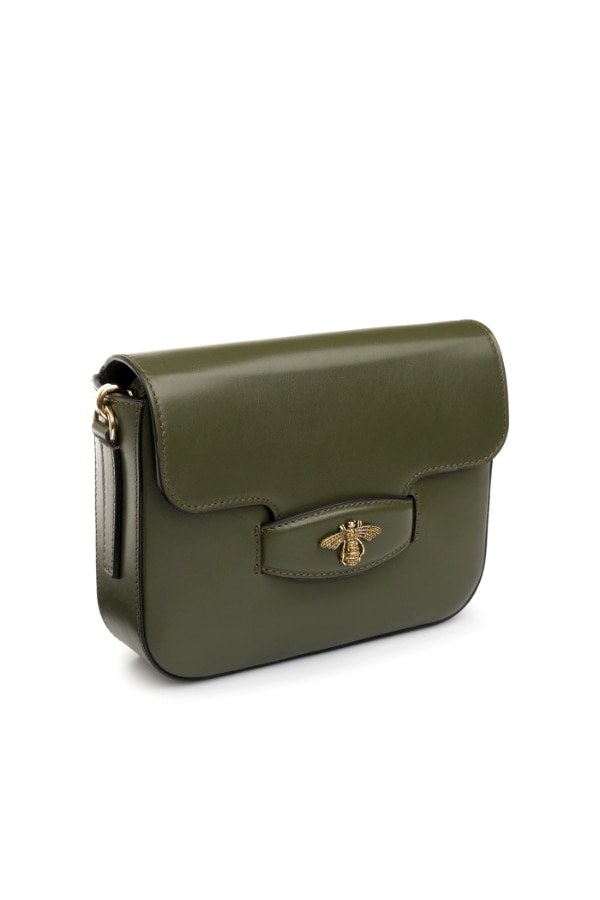 Geanta dama, Musette, ANGIE CROSSBODY, De umar, Piele naturala, verde ...