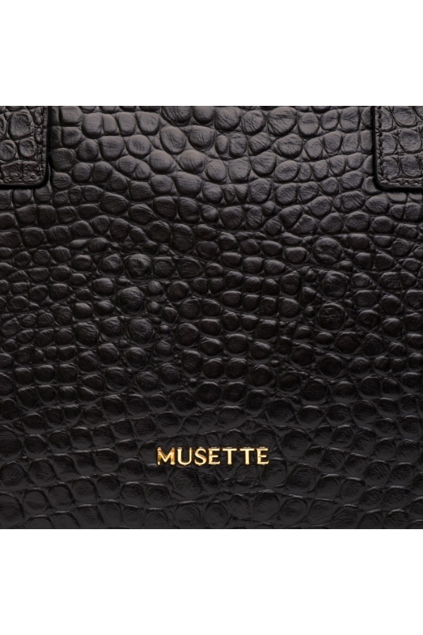 Geanta dama, Musette, BEVERLY, De mana, Piele naturala, negru, 65.5 x ...