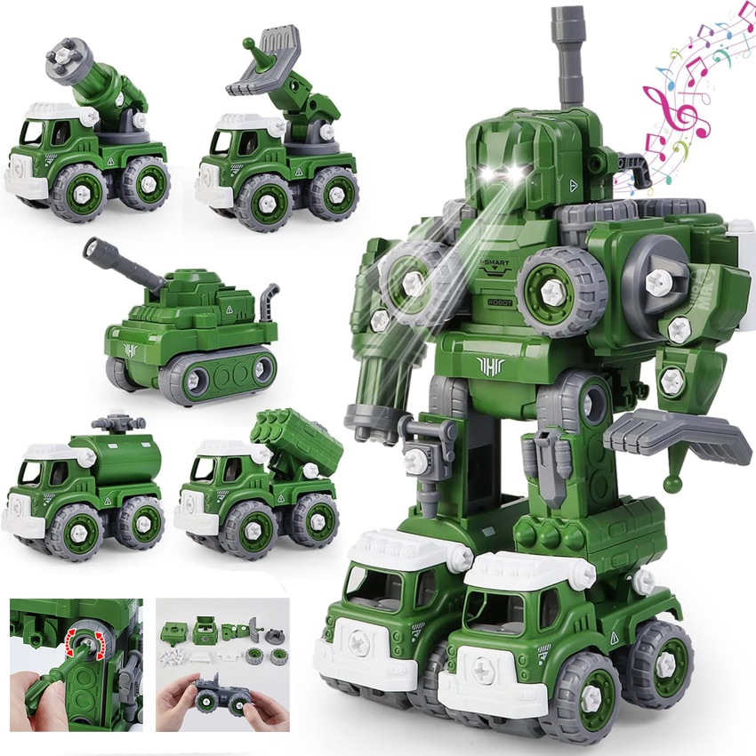 Robot Transformer DIY in 5 Masini Militare, Linomag®, Vehicul artilerie ...