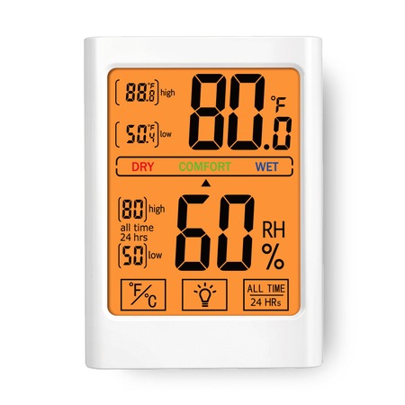 Termometru si higrometru de camera, Ecran 3.4 inch, setari prin ecran ...