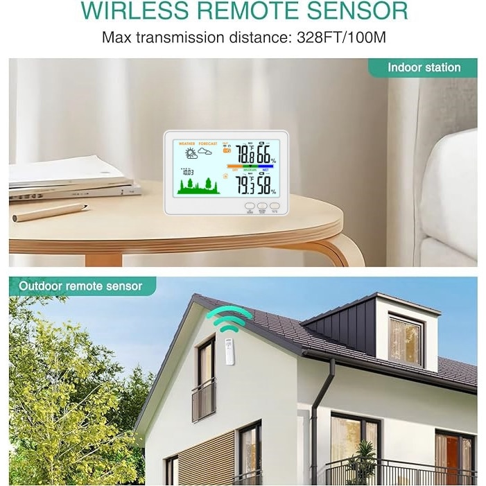 Statie Meteo fara Fir, termometru si higrometru digital pentru interior ...