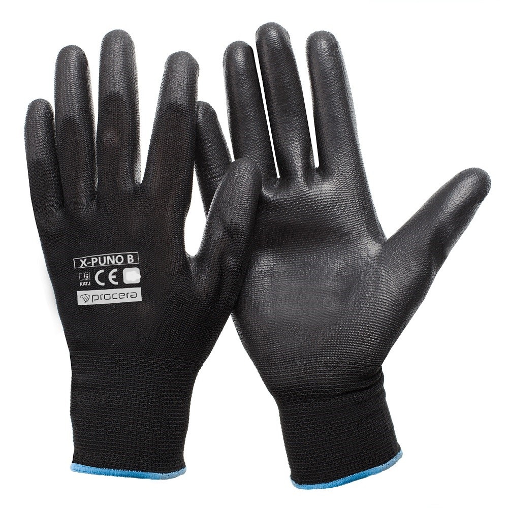 Manusi textil protectie X-PUNO BLACK din PU, marimea 8 - eMAG.ro