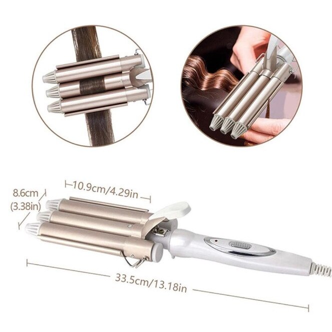 Ondulator pentru par, coshop®, cu 3 elemente ceramice, sistem de ...