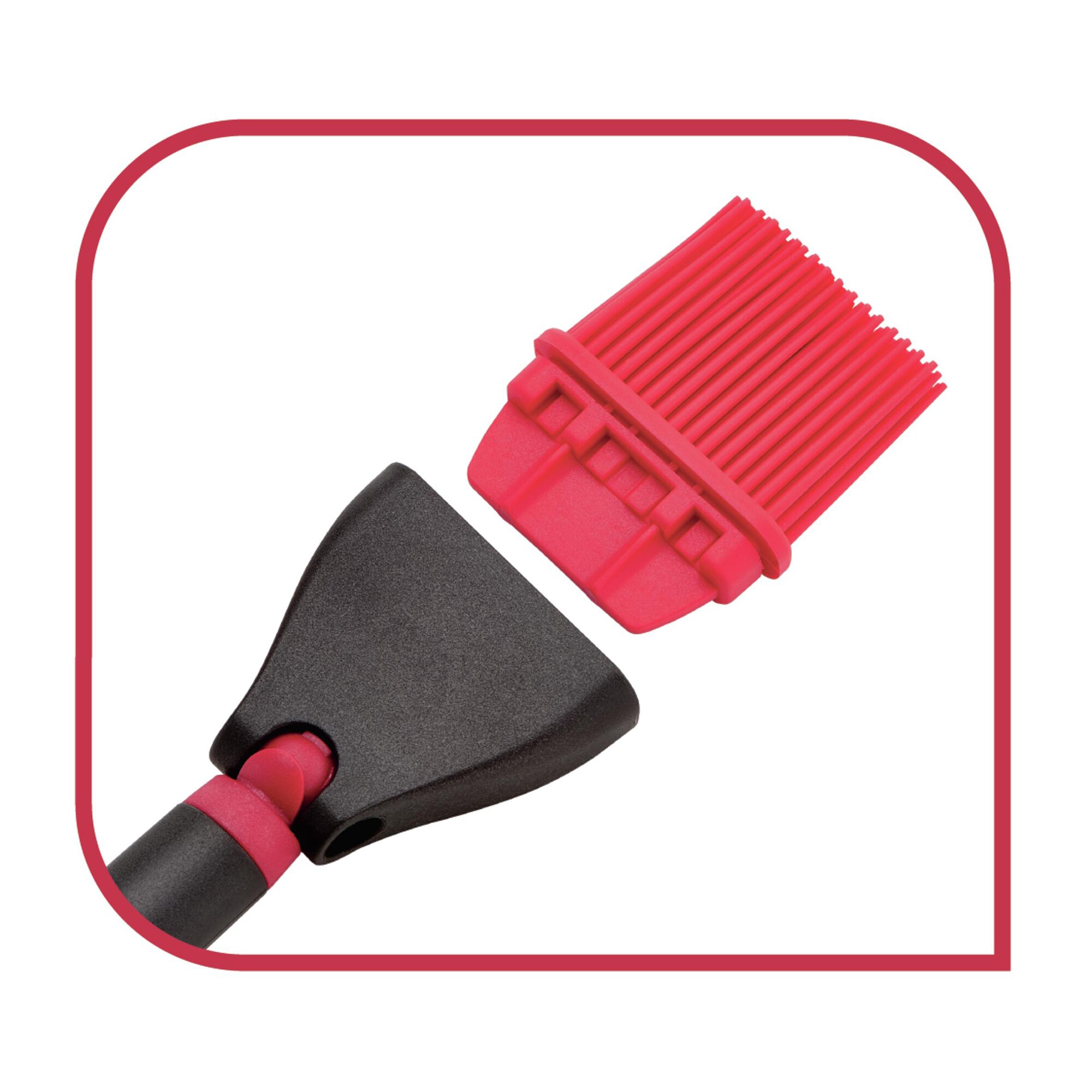 Pensula de silicon Tefal Ingenio, termorezistenta, negru/rosu - eMAG.ro