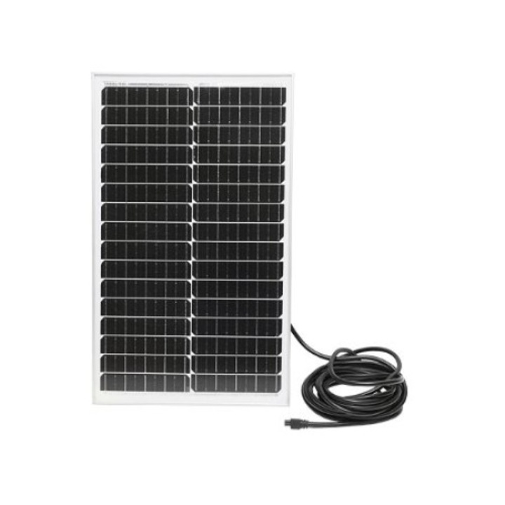 Set panou solar 50W fotovoltaic monocristalin, baterie LifePo4 12, 8 V ...