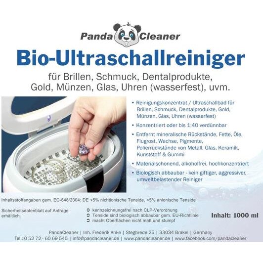 Препарат за ултразвукова вана Pandacleaner Ea0389 Обем 1 литър