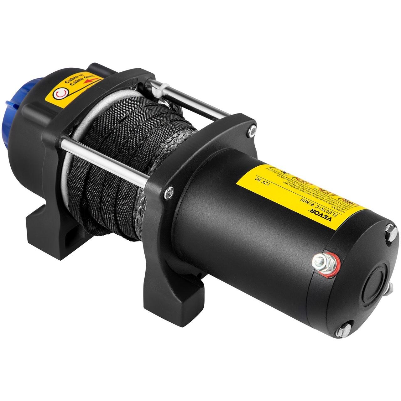 Troliu electric cu cablu sintetic Vevor 2 kW / 12V, capacitate 2041 kg ...