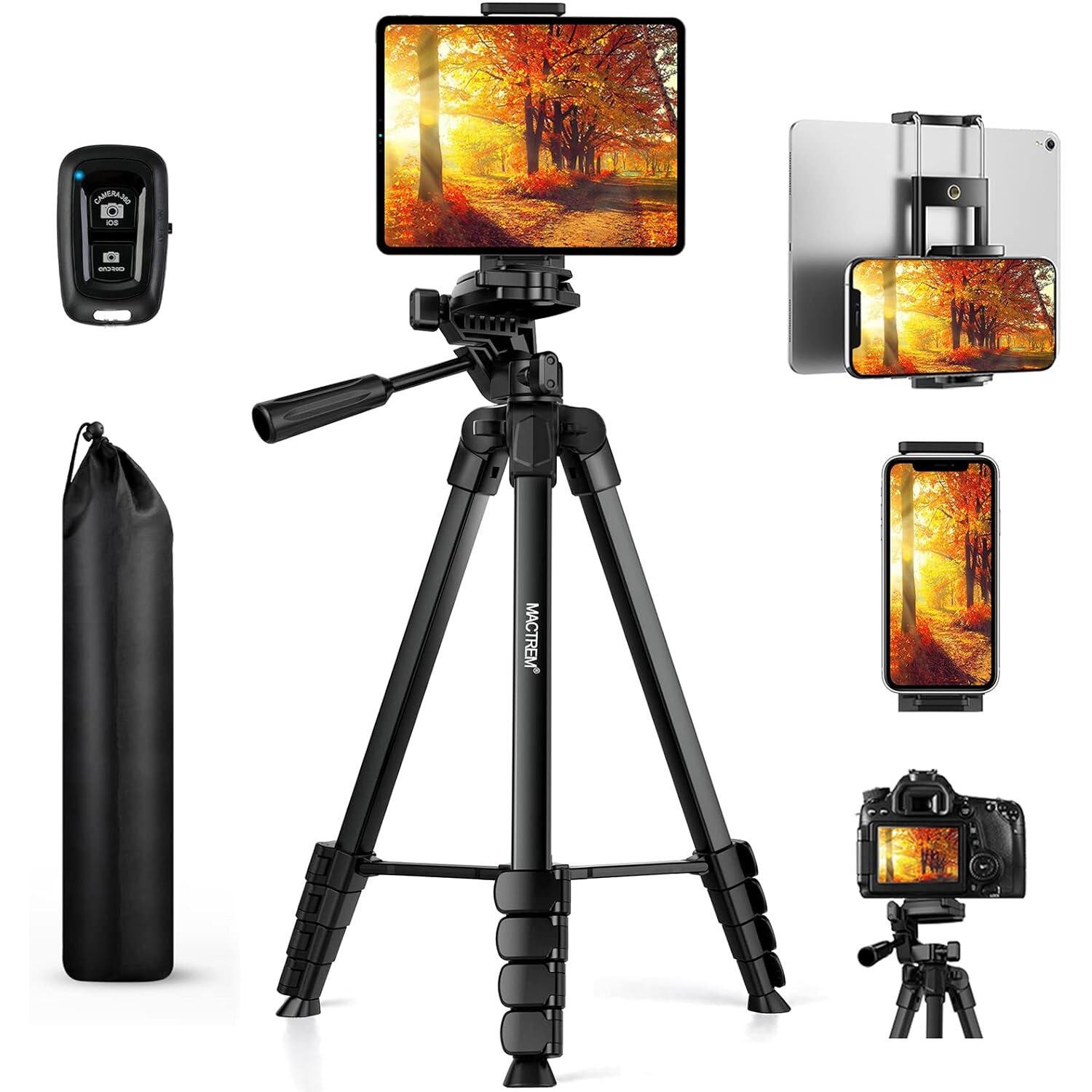 Trepied pentru Telefon Mobil, Camera, Upgrade 2023 de 172 cm, Suport si ...