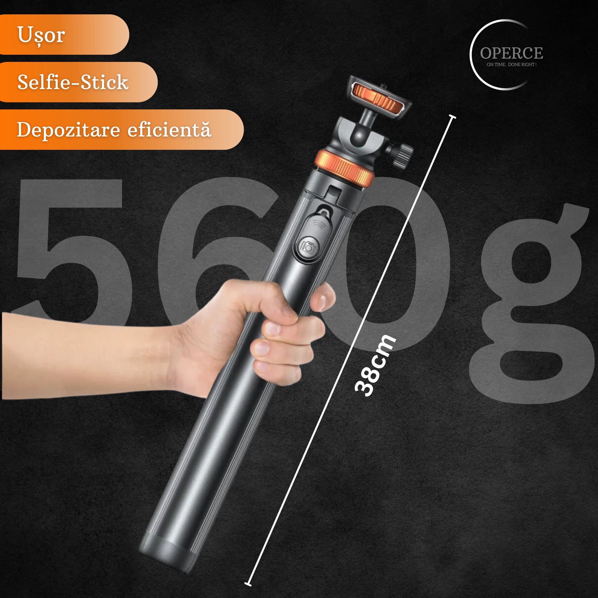 Trepied Foto Telescopic OPERCE™️, Premium si Ajustabil 1.6m, Selfie ...