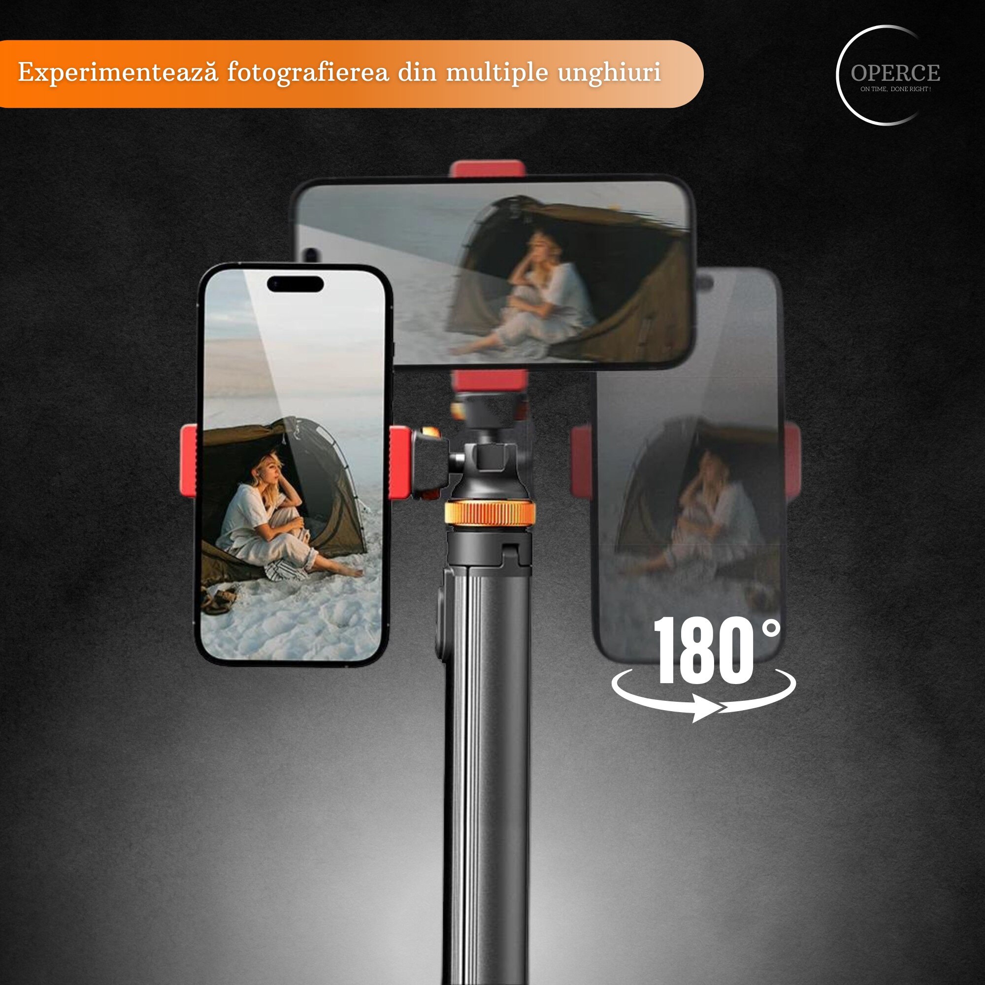 Trepied Foto Telescopic OPERCE™️, Premium si Ajustabil 1.6m, Selfie ...