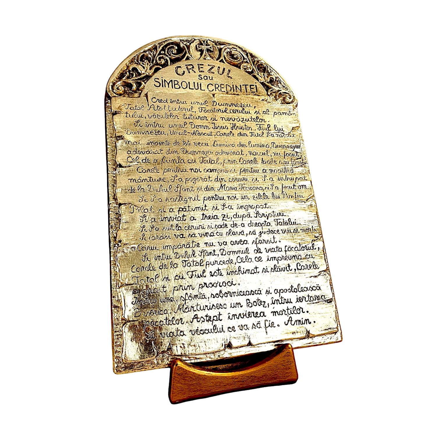 Placa Decorativa din Ceramica cu foita de aur - Crezul - O interpretare ...