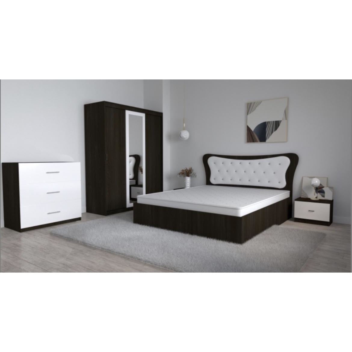 Set Dormitor Alex, Wenge, Dressing 3 usi - eMAG.ro