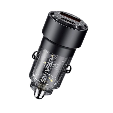 Зарядно устройство за кола, USAMS, US-CC208 C39, 60W, 1 usb C + 1 usb A ...