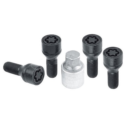 Set suruburi antifurt roti Sicustar, M12 x 1.50 x 45, negre, hexagon ...