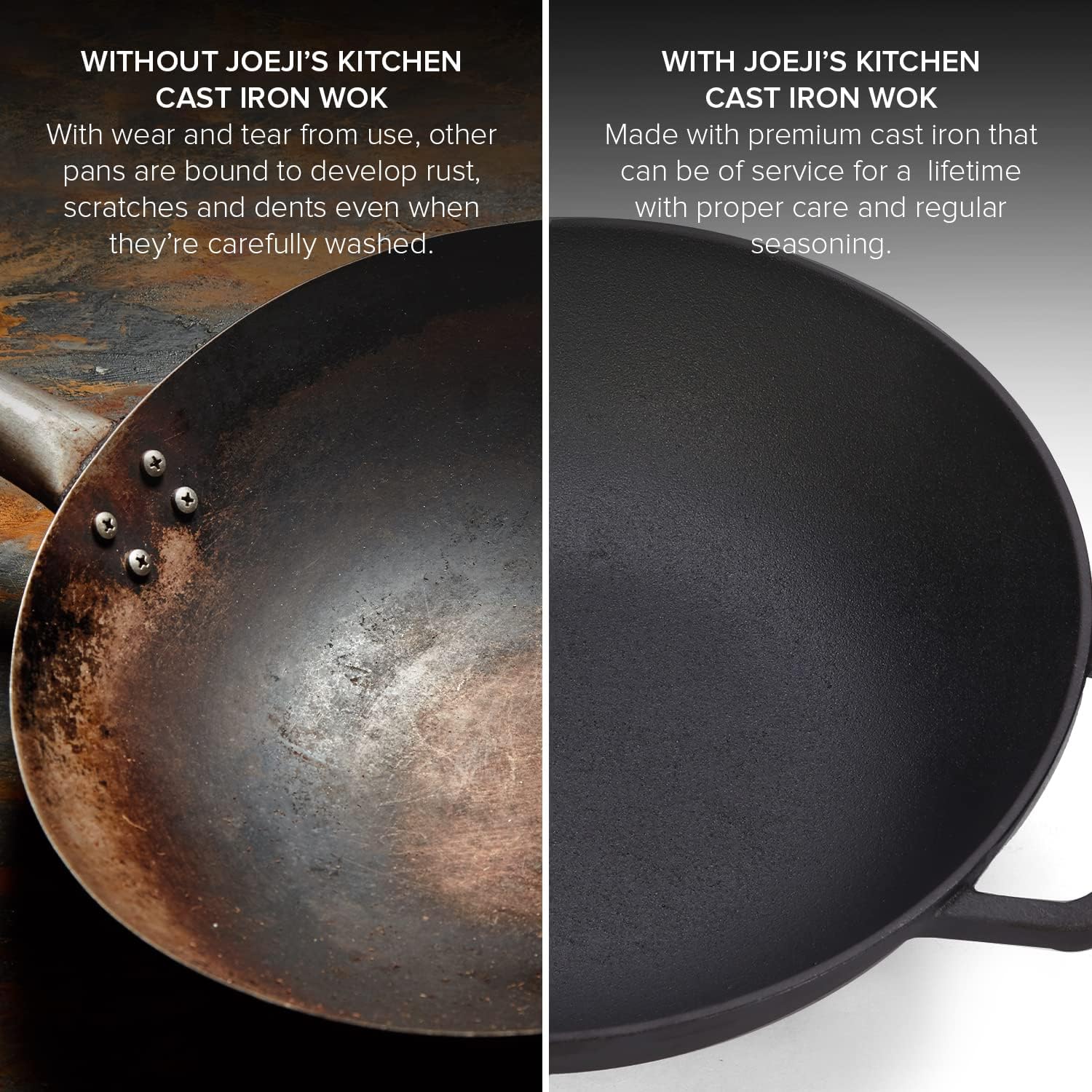 Tigaie Wok din fonta cu capac, 31cm, negru - eMAG.ro