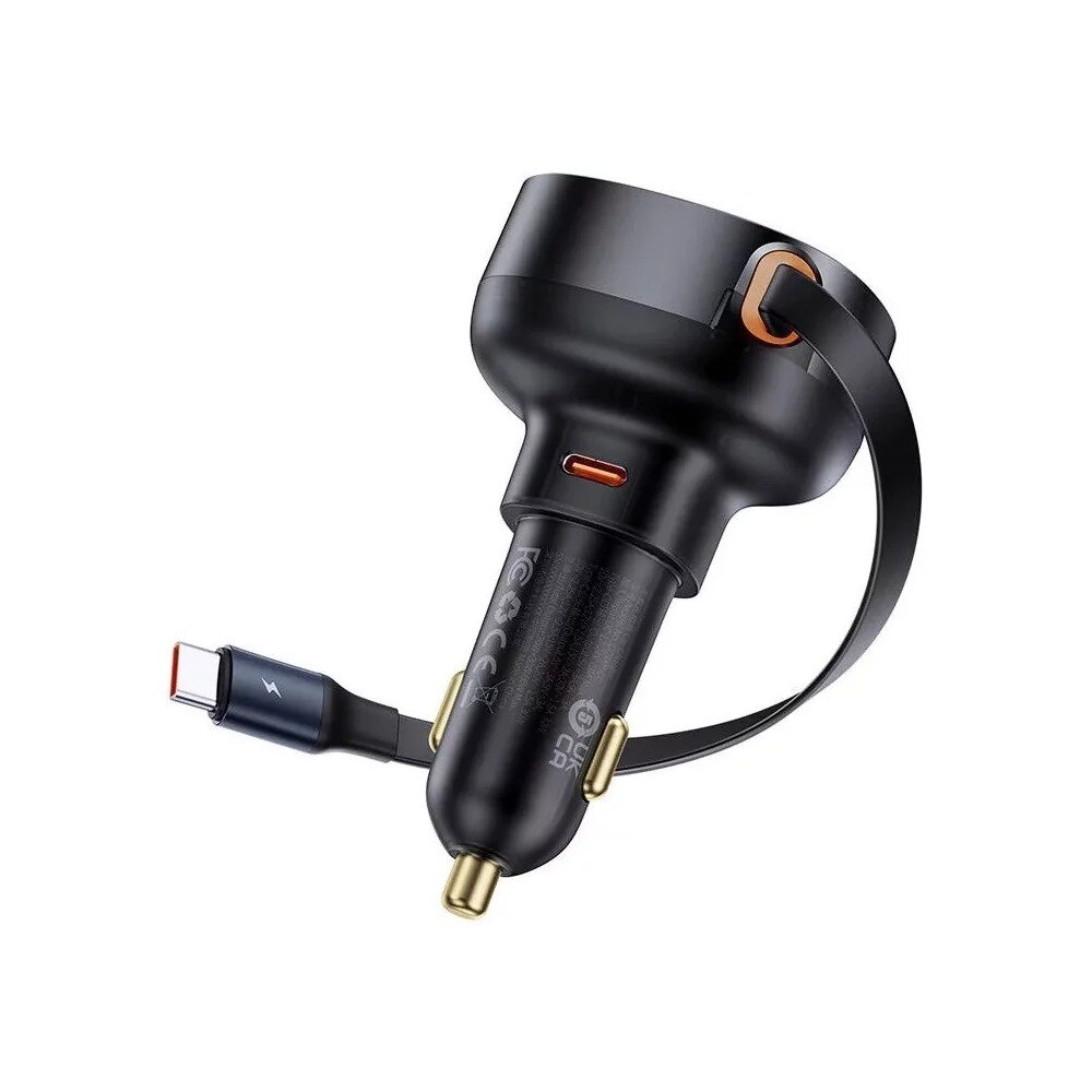 Incarcator auto Baseus Enjoyment Pro, 60W, cu cablu retractabil USB-C ...