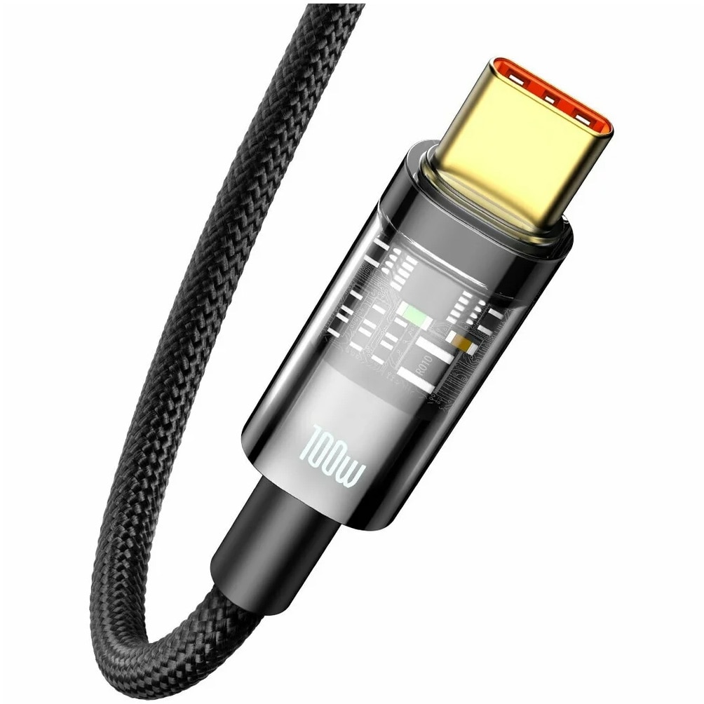 Cablu Baseus Explorer, USB la USB-C, 100W, Fast Charging, 1m, Negru ...