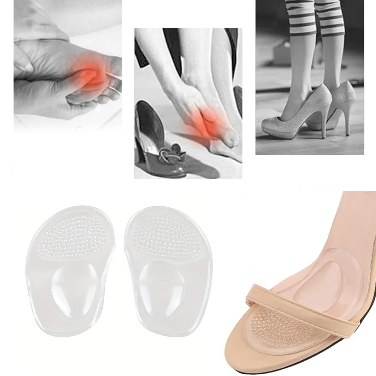 Set 2 bucati branturi pentru pantofi cu toc cu pernuta din silicon ...