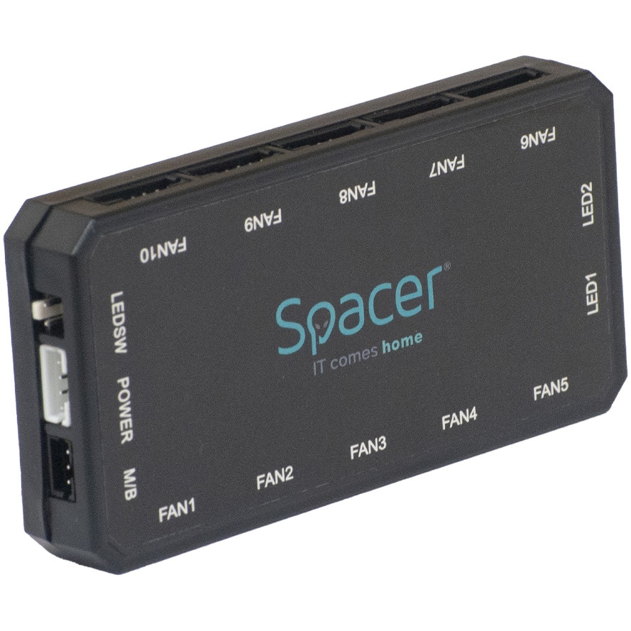 FAN HUB SPACER, 10 ventilatoare ARGB, 2 benzi LED, telecomanda - eMAG.ro