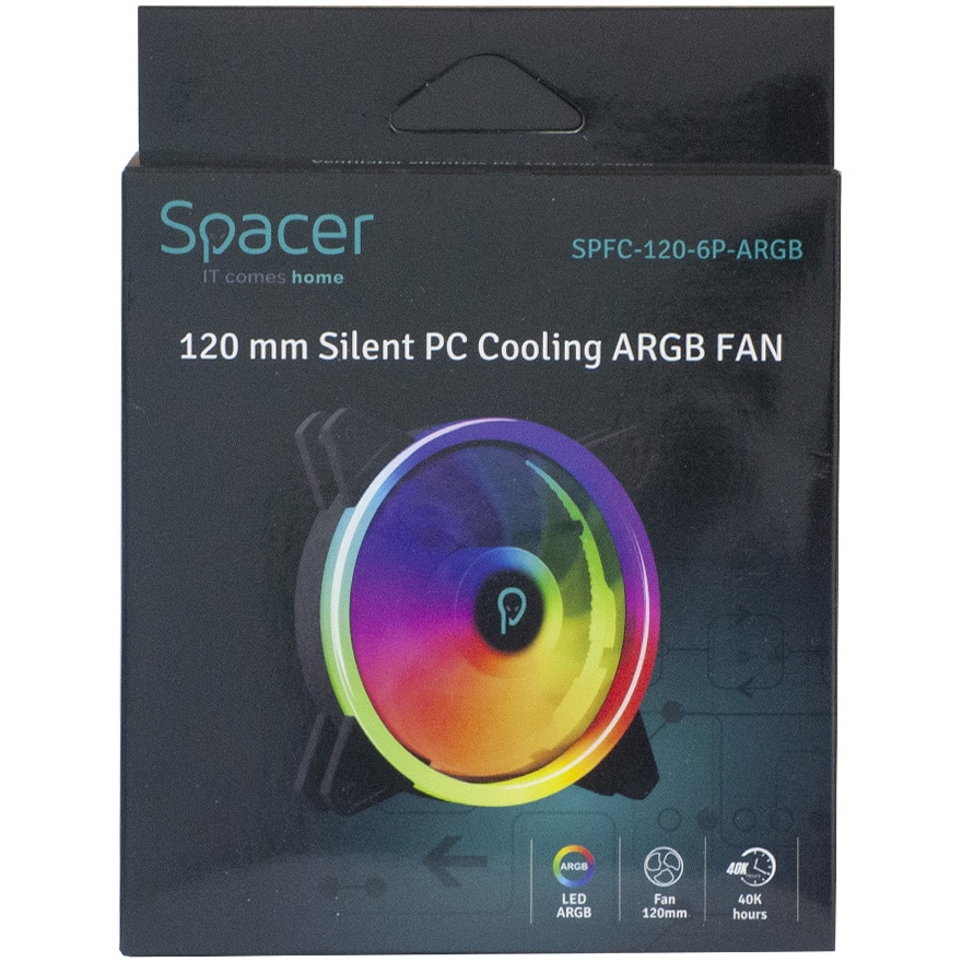 Ventilator SPACER PC, 120mm ARGB, Hydraulic Bearing - eMAG.ro