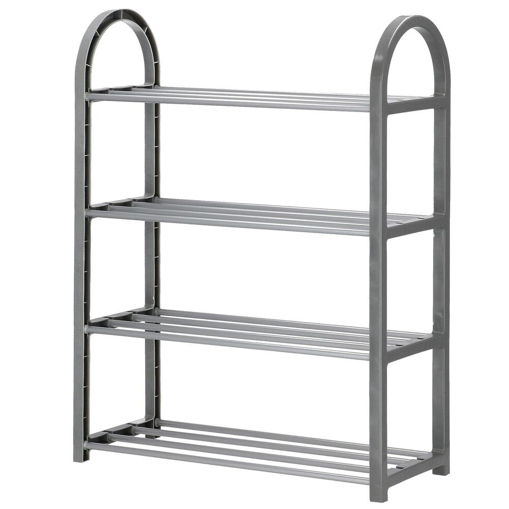 Pantofar PVC si metal, Sersimo cu 4 rafturi, 64x50cm argintiu - eMAG.ro