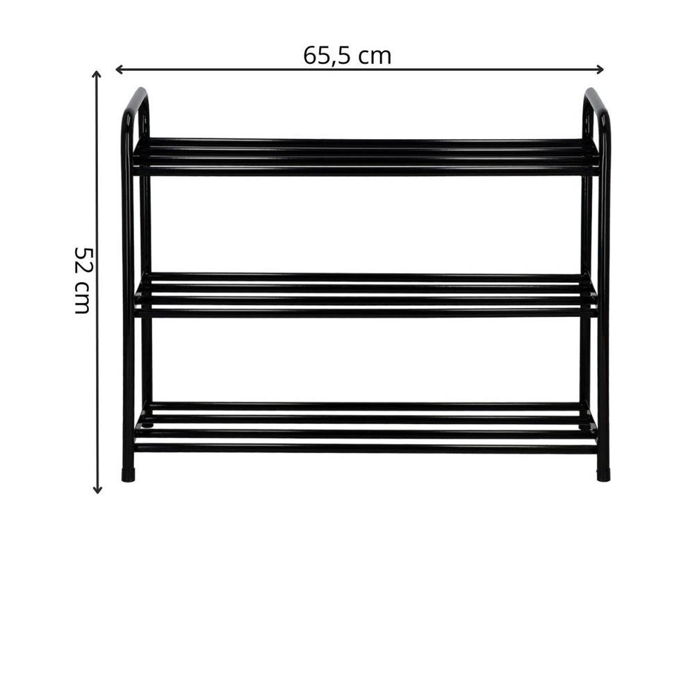 Pantofar metalic, 3 nivele, 62x26x66cm, negru - eMAG.ro