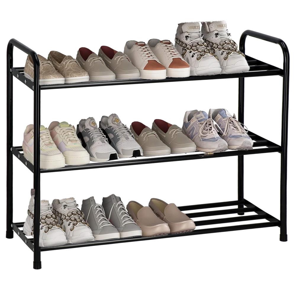 Pantofar metalic, 3 nivele, 62x26x66cm, negru - eMAG.ro