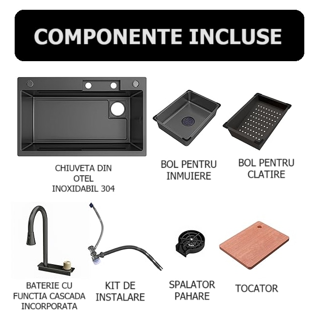 Chiuveta de bucatarie Radinavico, multifunctionala, accesorii incluse ...