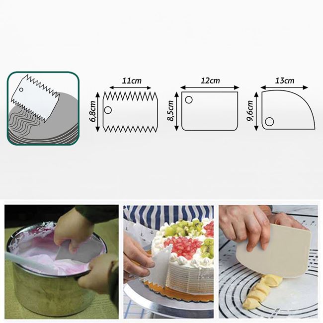 Set 3 ustensile cofetarie si brutarie, spatule taiere si modelare ...