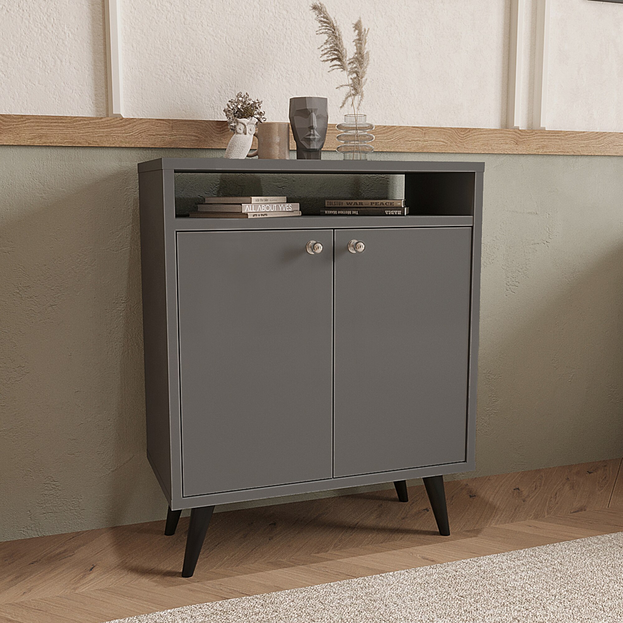 Comoda, en.casa, PXTA-6374 Malung, 75 x 60 x 30 cm, pal, negru ...