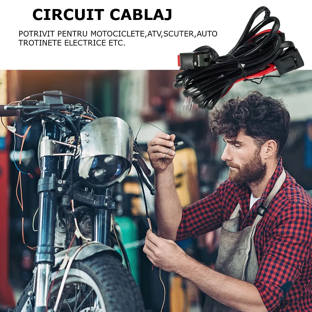 Kit Cablaj cu releu, siguranta si buton on/off pentru montare ...