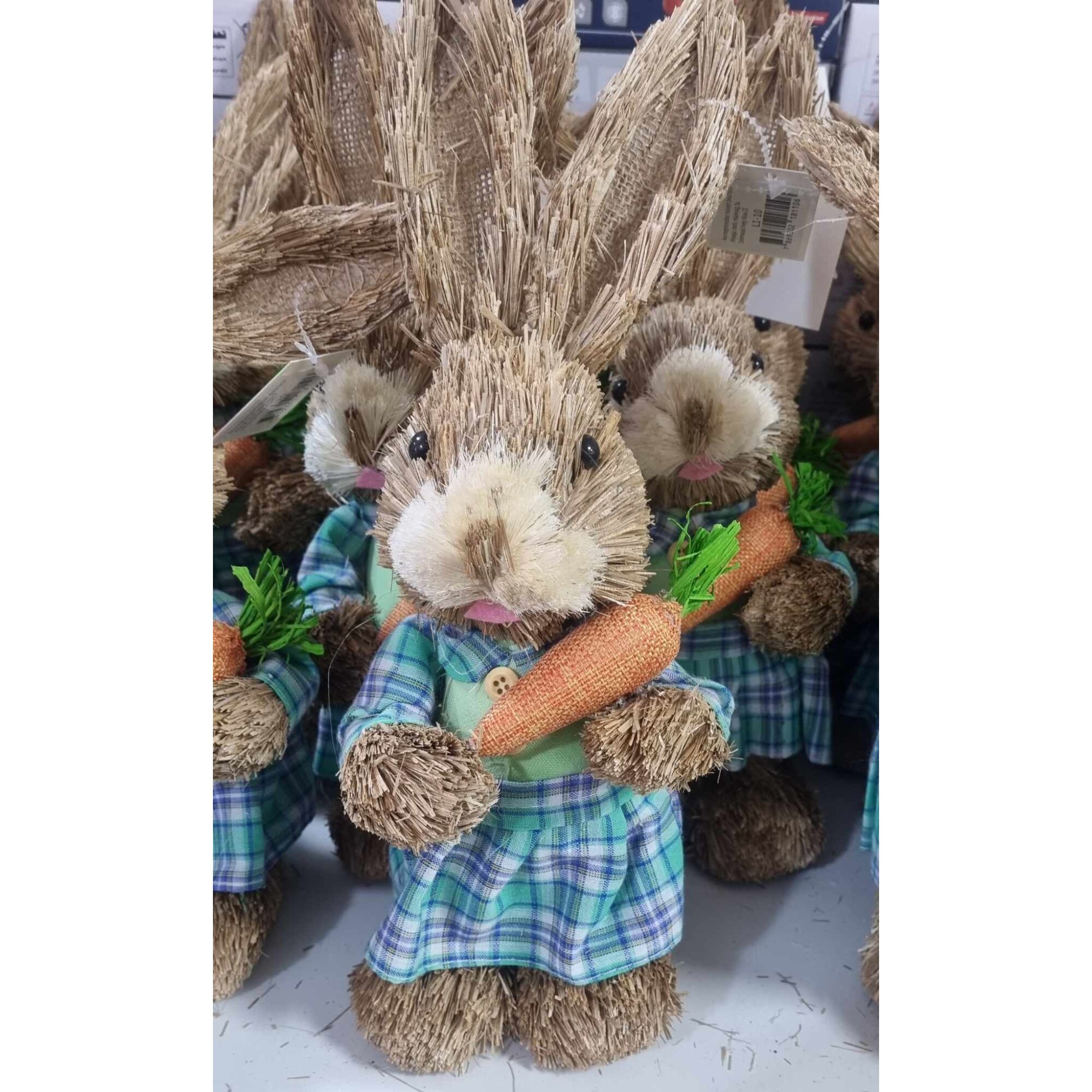 Iepure de Paste, Paie, 35 cm, Multicolor - eMAG.ro