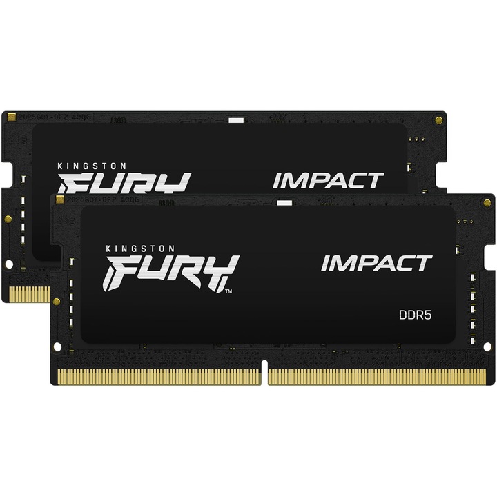 Memorie Laptop Kingston FURY Impact, 32GB (2x16GB) DDR5, 5600MT/s, CL40 - eMAG.ro