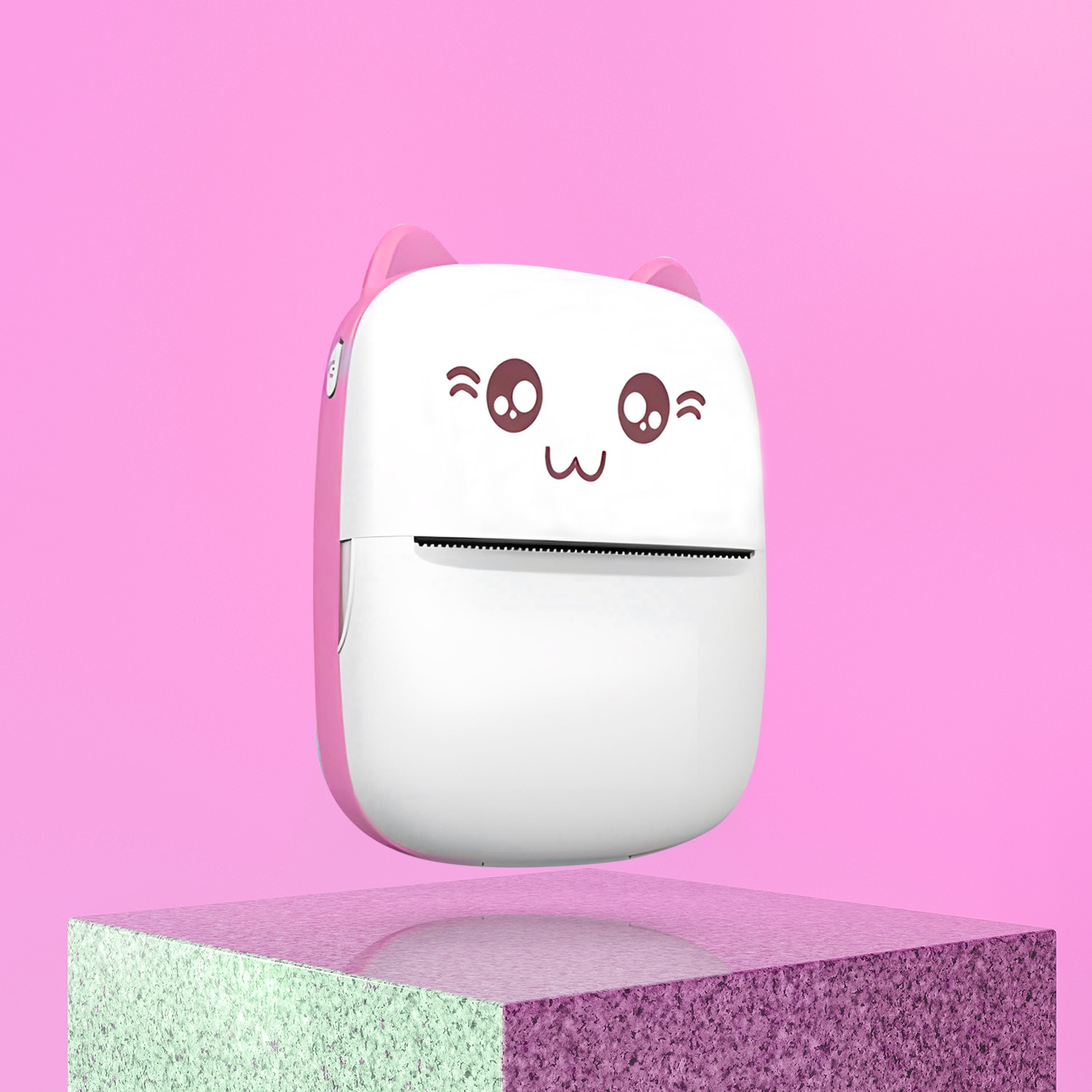 Set Mini imprimanta termica DexXer, 5 Role hartie termica alba, 3 Role ...