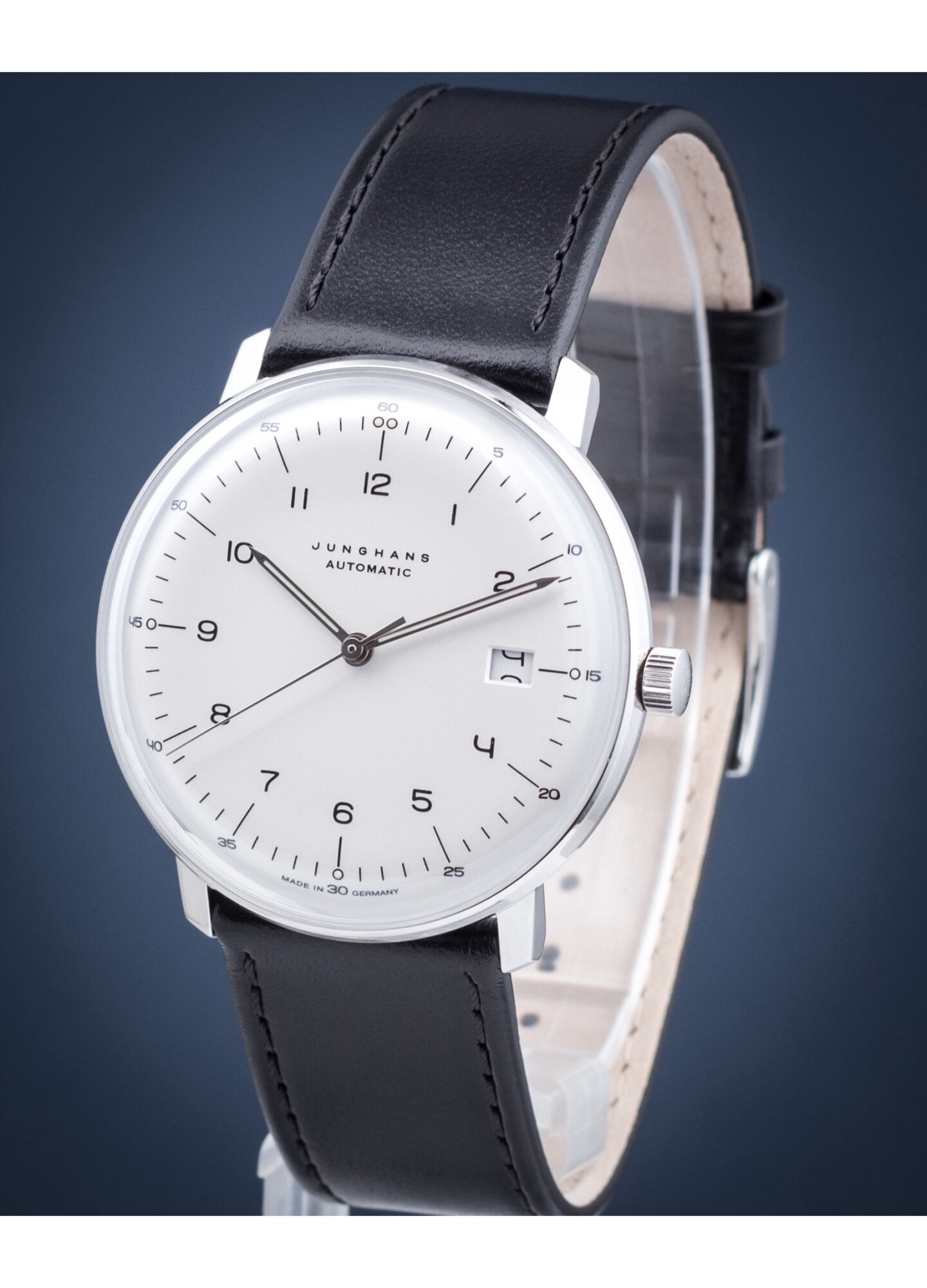 Ceas pentru barbati, Junghans, Automatic, Inox/piele, Negru/argintiu ...