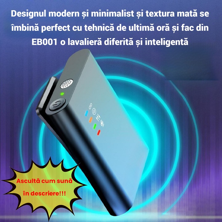Set 2 Microfoane Lavaliera EB001, iPhone, Lightning, voce clara ...