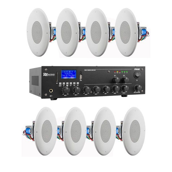 Sistem Audio 8x boxe tavan JBL CSS8004 cu 1x amplificator 2 Zone, USB, bluetooth - eMAG.ro