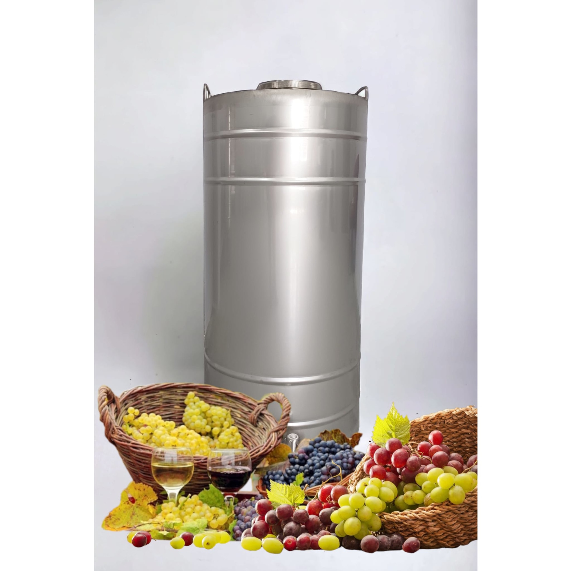 Butoi inox cu capac filet si robinet 150 Litri - eMAG.ro