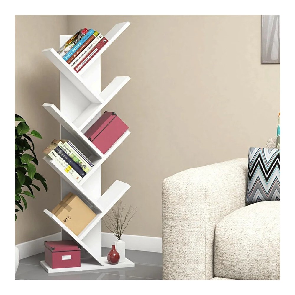 Raft pentru carti, 43x20x143cm, Alb - eMAG.ro