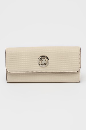 U.S. Polo Assn., Portofel cu logo metalic si clapa, Gri deschis - eMAG.ro