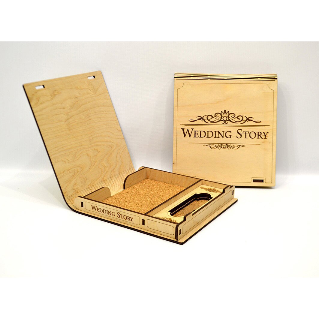 Cutie pentru album foto Woodmag CAF01, cu compartiment pentru poze si ...